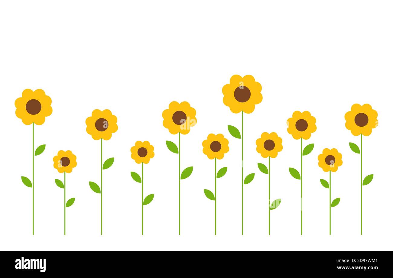 Row of yellow flowers Stock Vector Images - Alamy