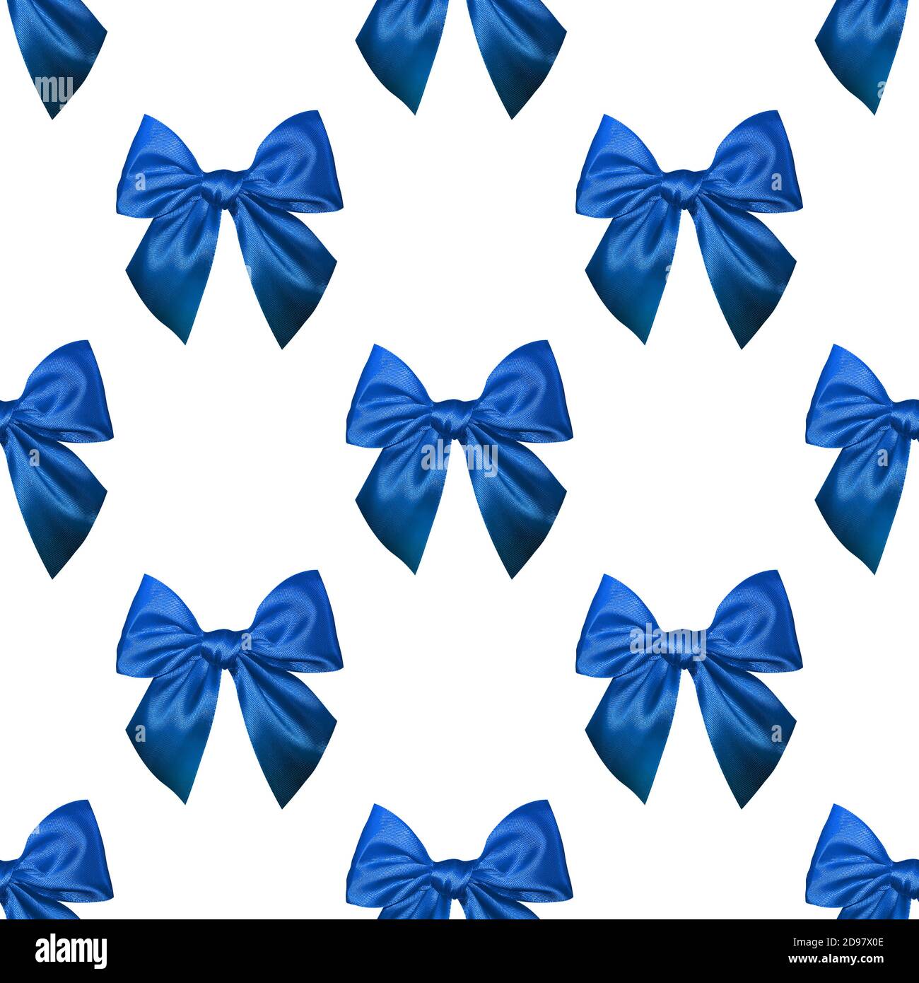 seamless pattern of blue bows isolated on white background Stock Photo ...