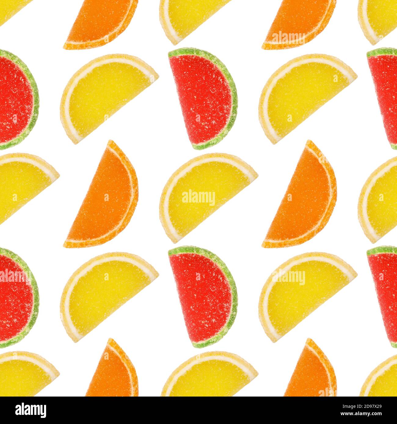 seamless pattern with colored slices of marmalade isolated on white ...
