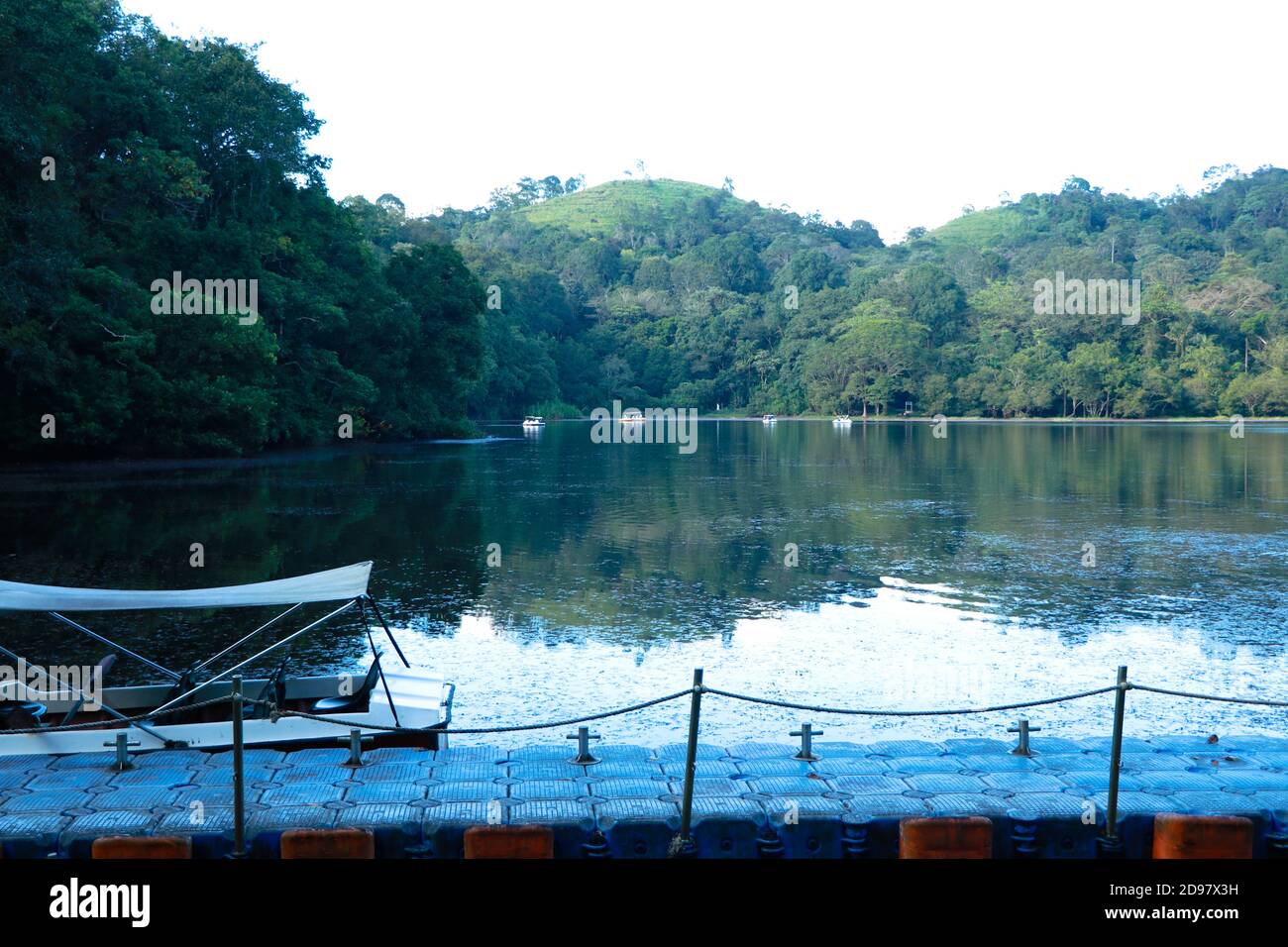 Boating at Pookkode lake, Wayanad, Kerala, a scenic fresh water lake ...