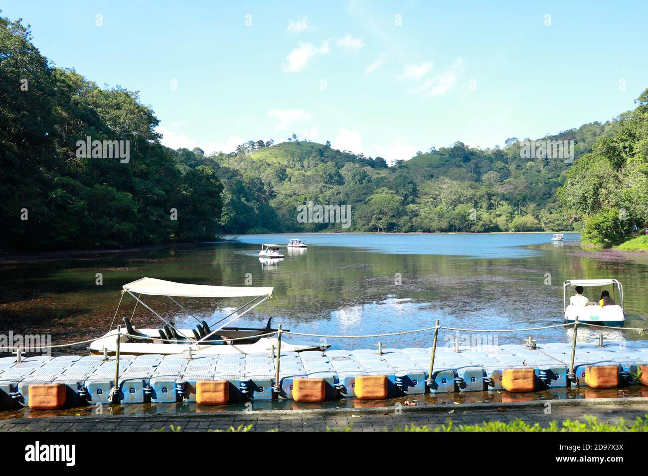 Boating at Pookkode lake, Wayanad, Kerala, a scenic fresh water lake ...