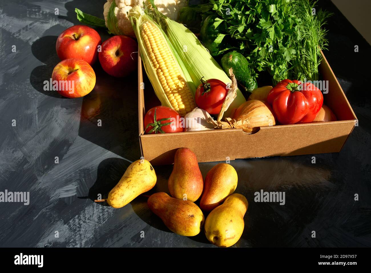 Fresh organic fruits and vegetables Stock Photo - Alamy