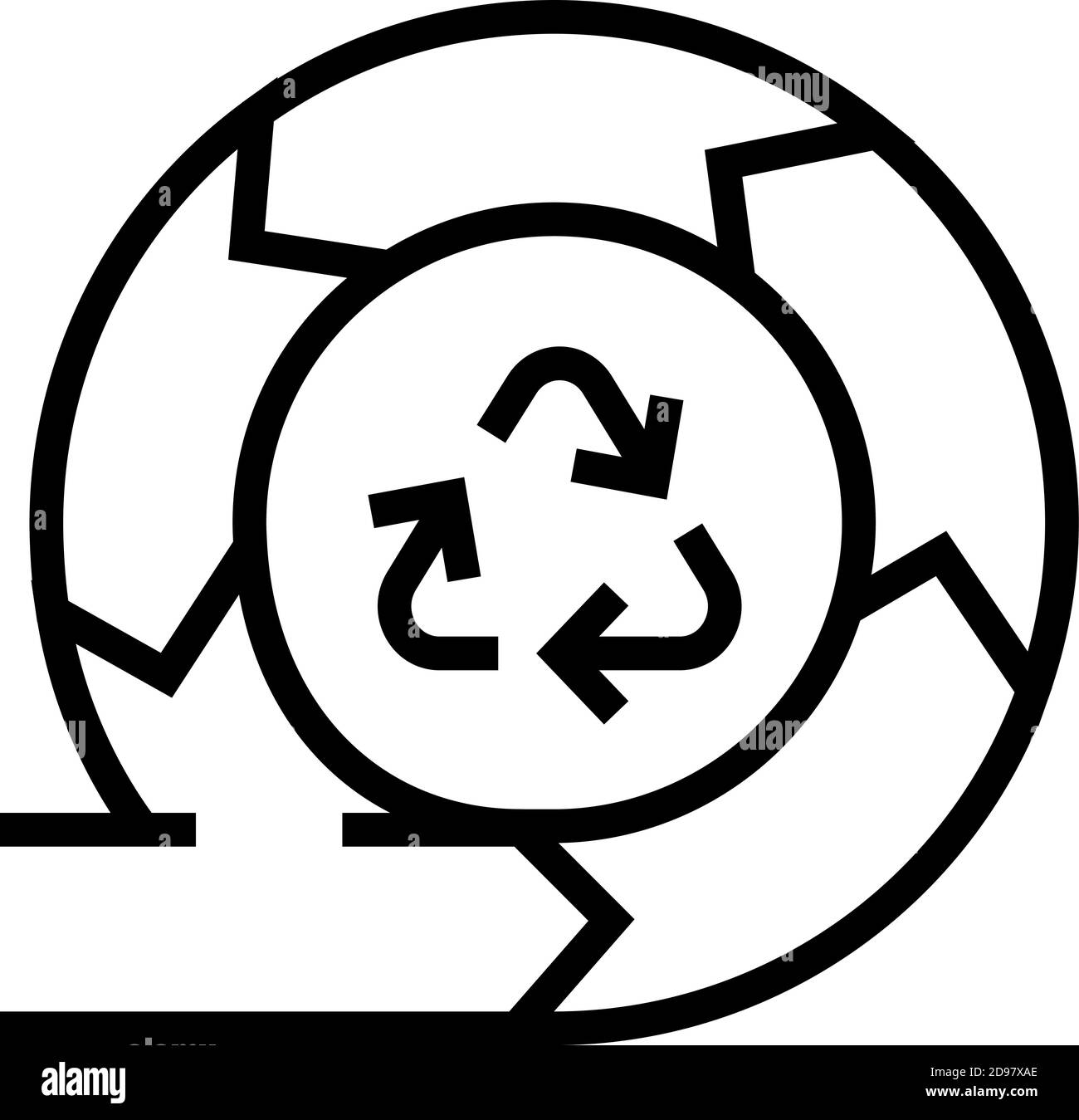 recycling and circular economy line icon vector illustration Stock ...