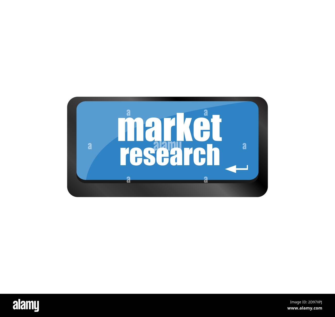 key with market research text on laptop keyboard, business concept ...