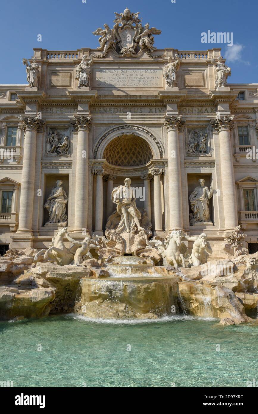 The famous fountain of Trevi at Rome on Italy Stock Photo - Alamy