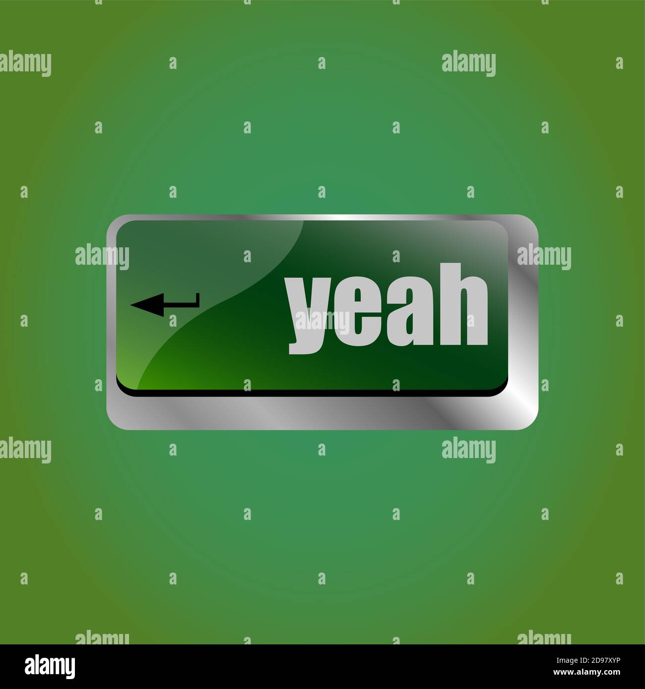 yeah word on computer keyboard key, laptop icon Stock Photo - Alamy