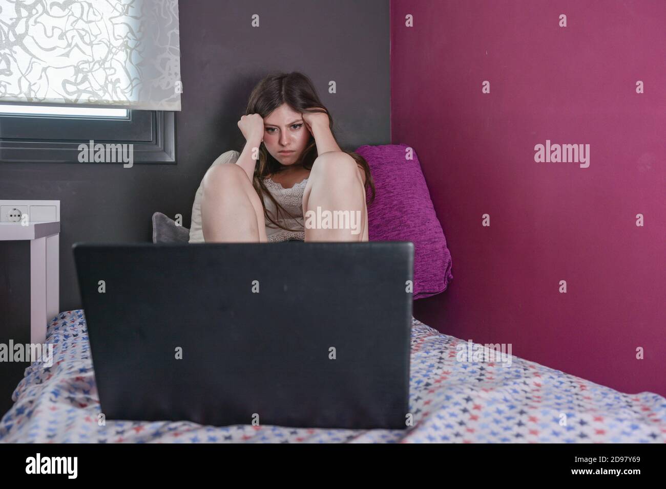 Teenage girl has no friends at school, and spends time in the sad ...