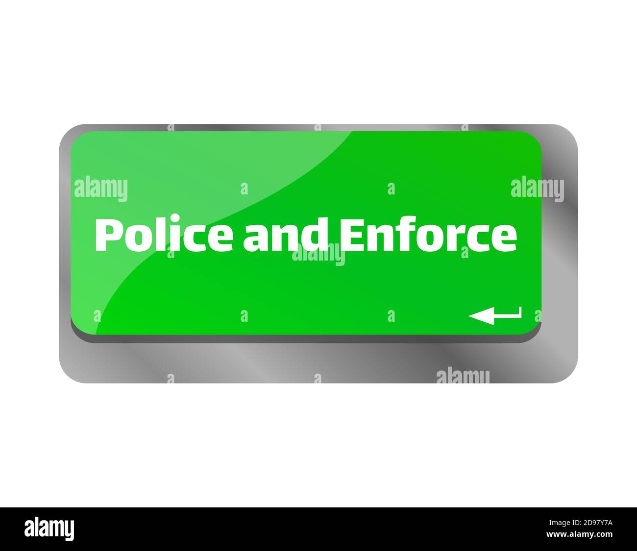 Police and enforce . Close up of keyboard, enter computer key Stock ...