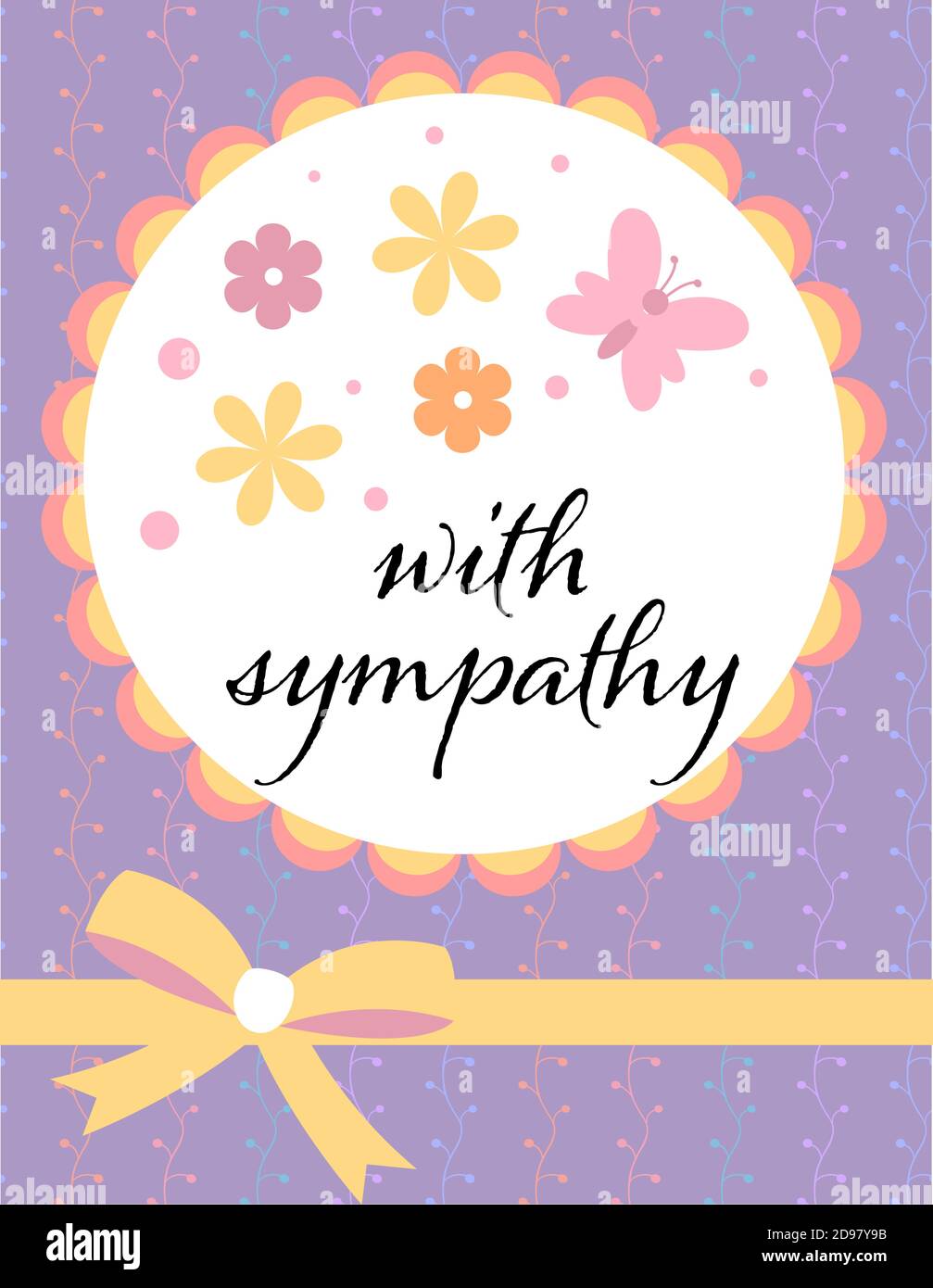 Design template for cute sympathy card . Template for scrapbooking with ...