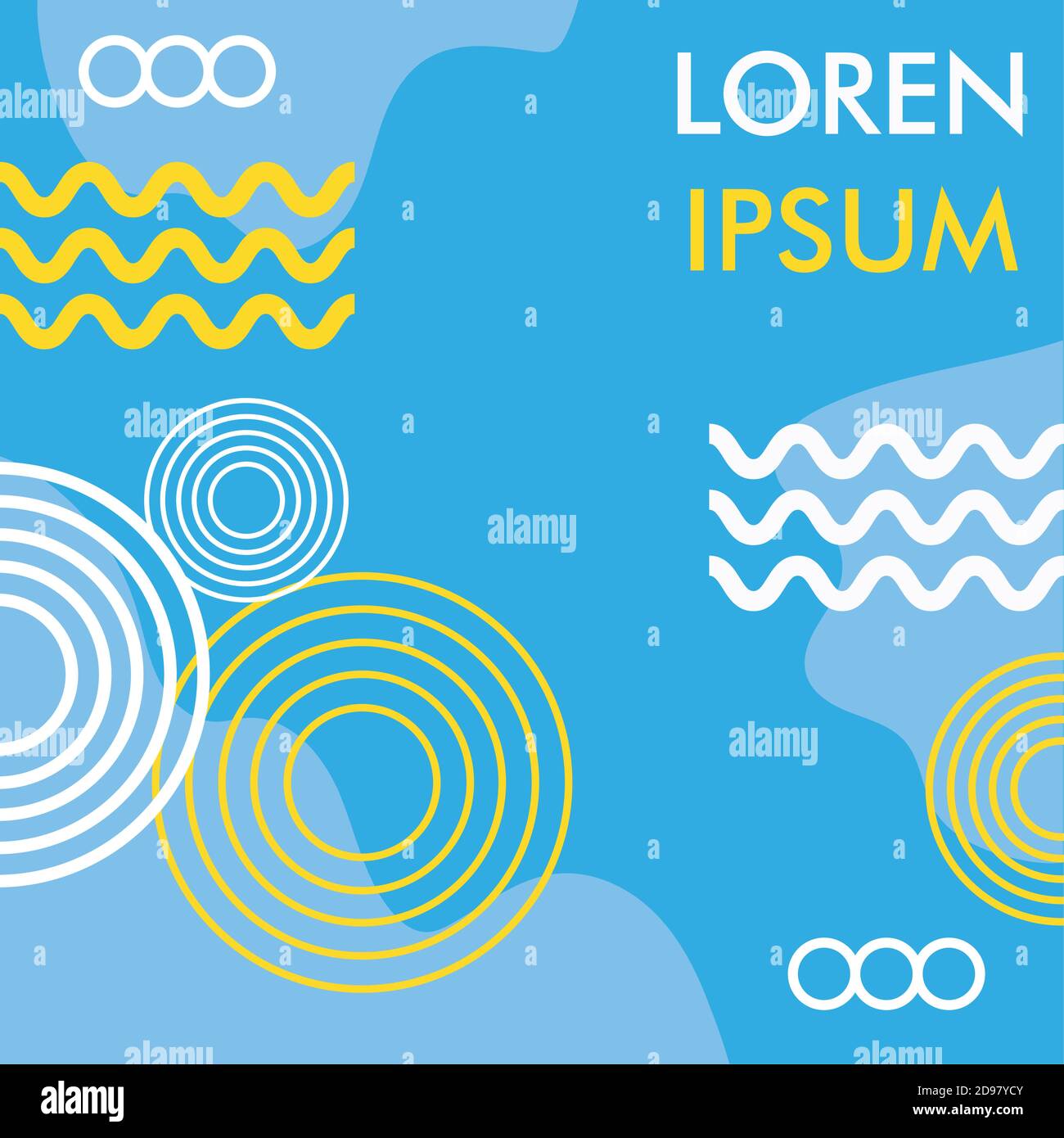 blue abstract poster with memphis banner vector illustration design ...