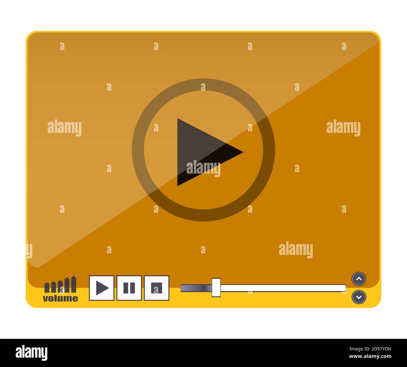 Media video player interface. Play web media player icon. Flat ...