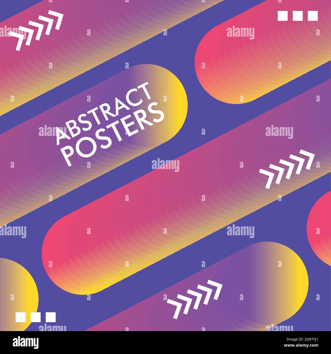 blue and orange abstract poster with memphis banner vector illustration ...