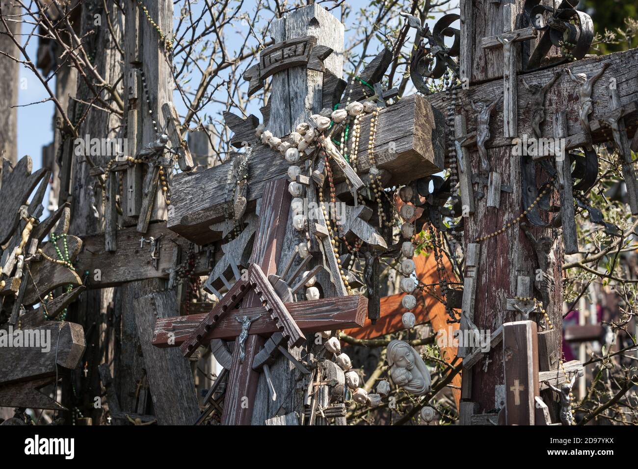 SIAULIAI, LITHUANIA - JUL 12, 2015: Hill of Crosses is a unique ...