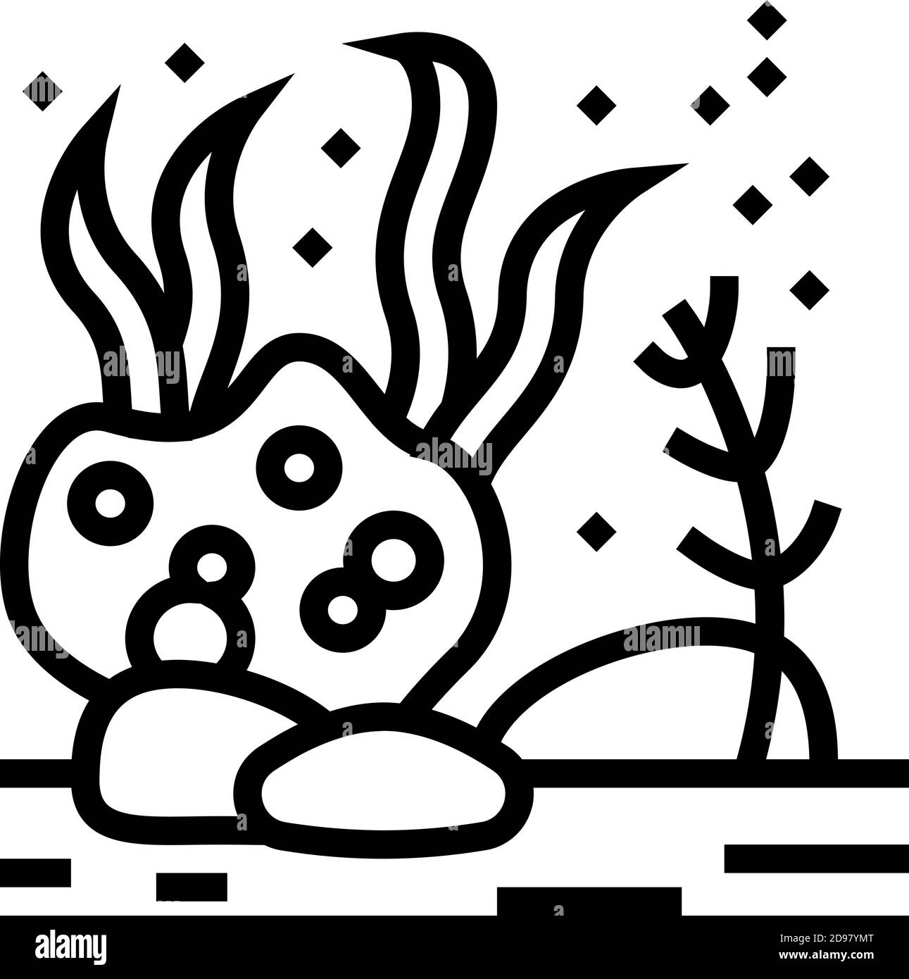 sea bottom line icon vector illustration sign Stock Vector Image & Art ...