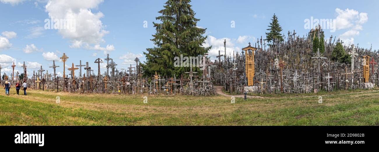 SIAULIAI, LITHUANIA - JUL 12, 2015: Hill of Crosses is a unique ...