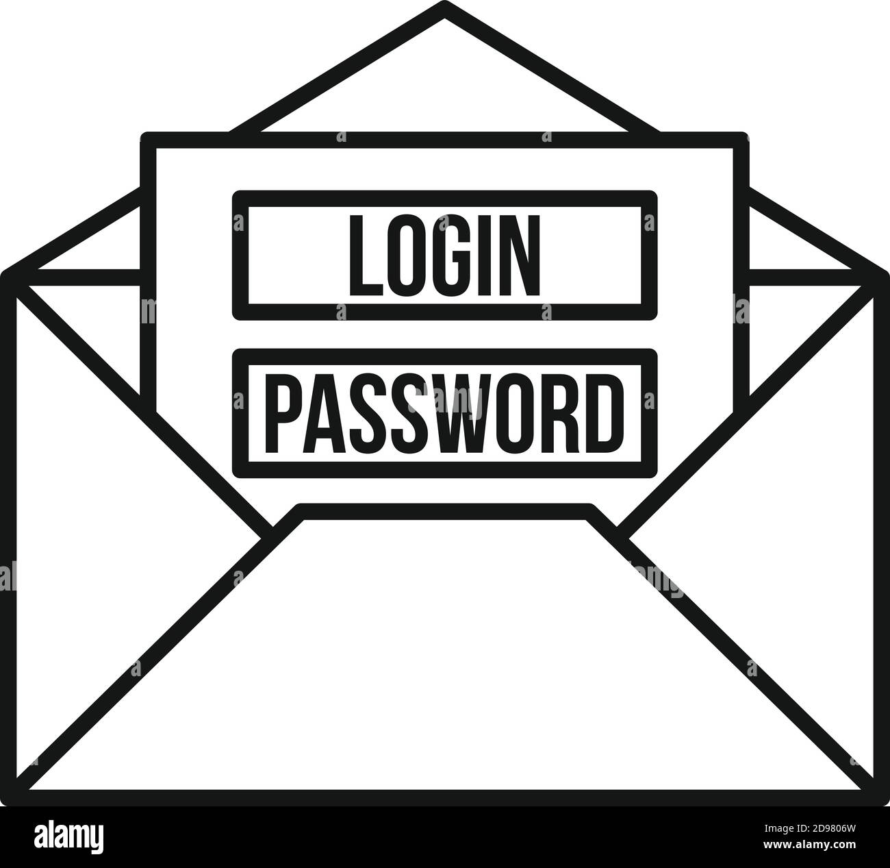 Email login password icon, outline style Stock Vector Image & Art - Alamy