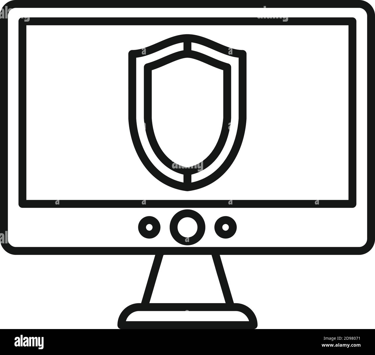 Computer security shield icon, outline style Stock Vector Image & Art ...