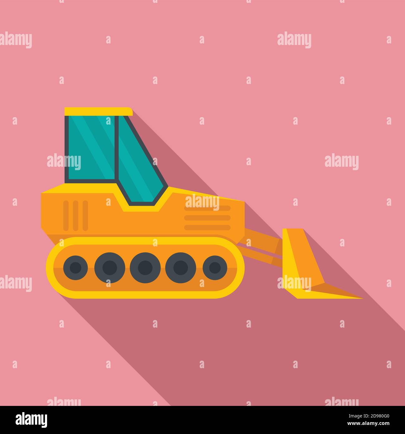 Front bulldozer icon, flat style Stock Vector Image & Art - Alamy