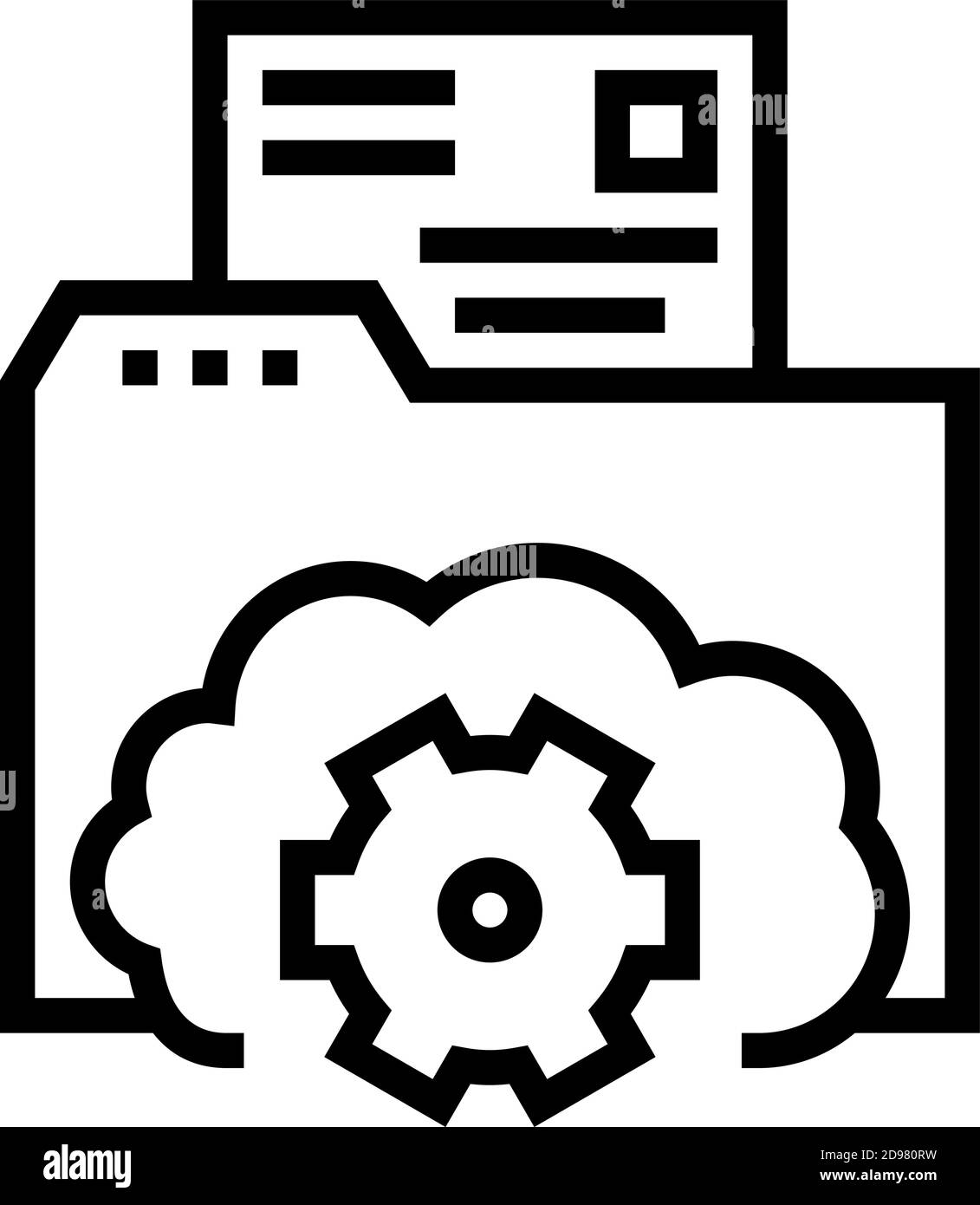 folder file storage work line icon vector illustration Stock Vector ...