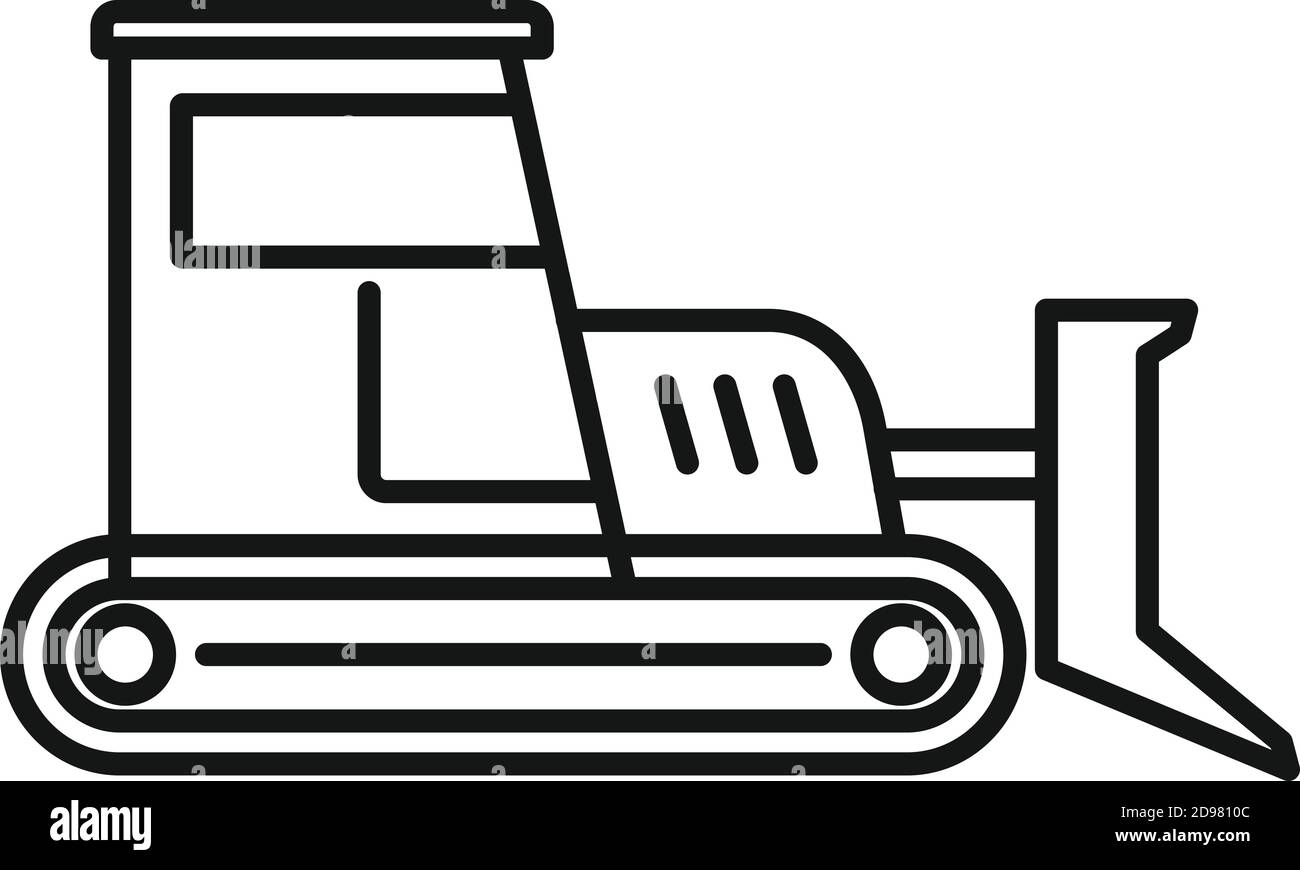 Build bulldozer icon, outline style Stock Vector Image & Art - Alamy