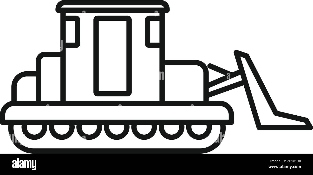 Building bulldozer icon, outline style Stock Vector Image & Art - Alamy