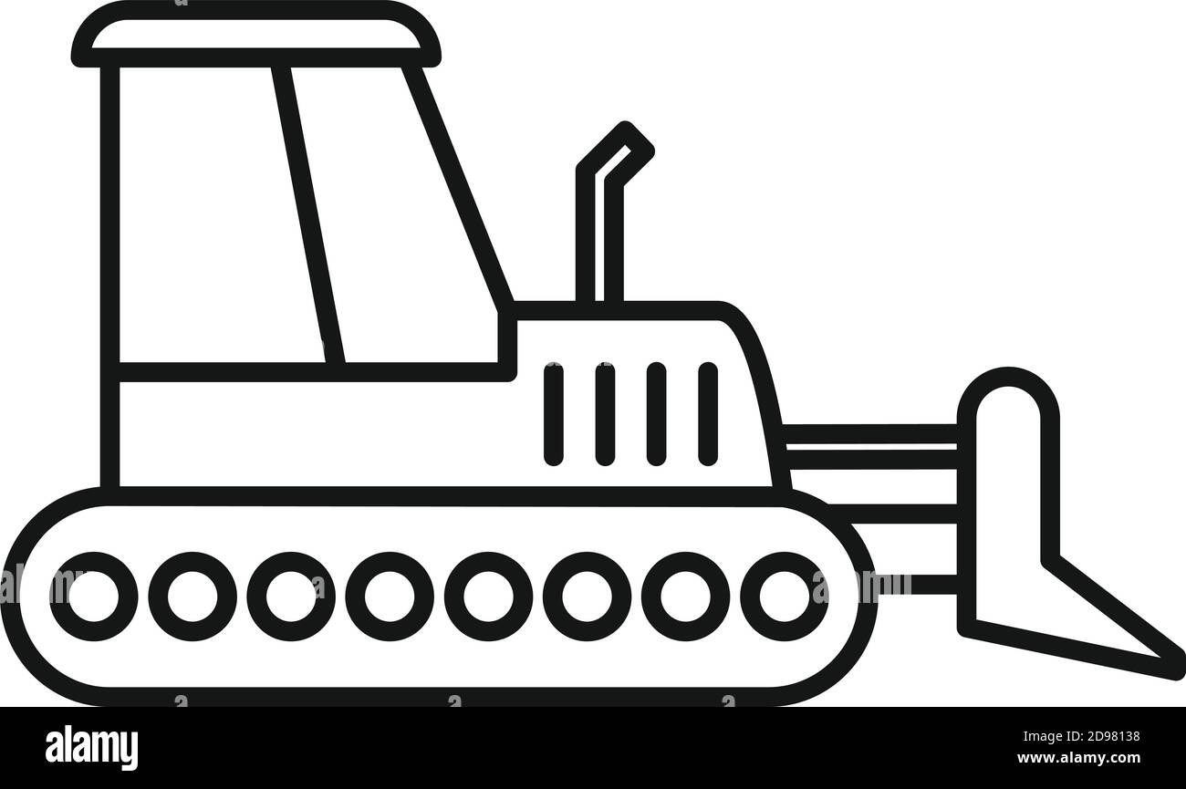 Job bulldozer icon, outline style Stock Vector Image & Art - Alamy