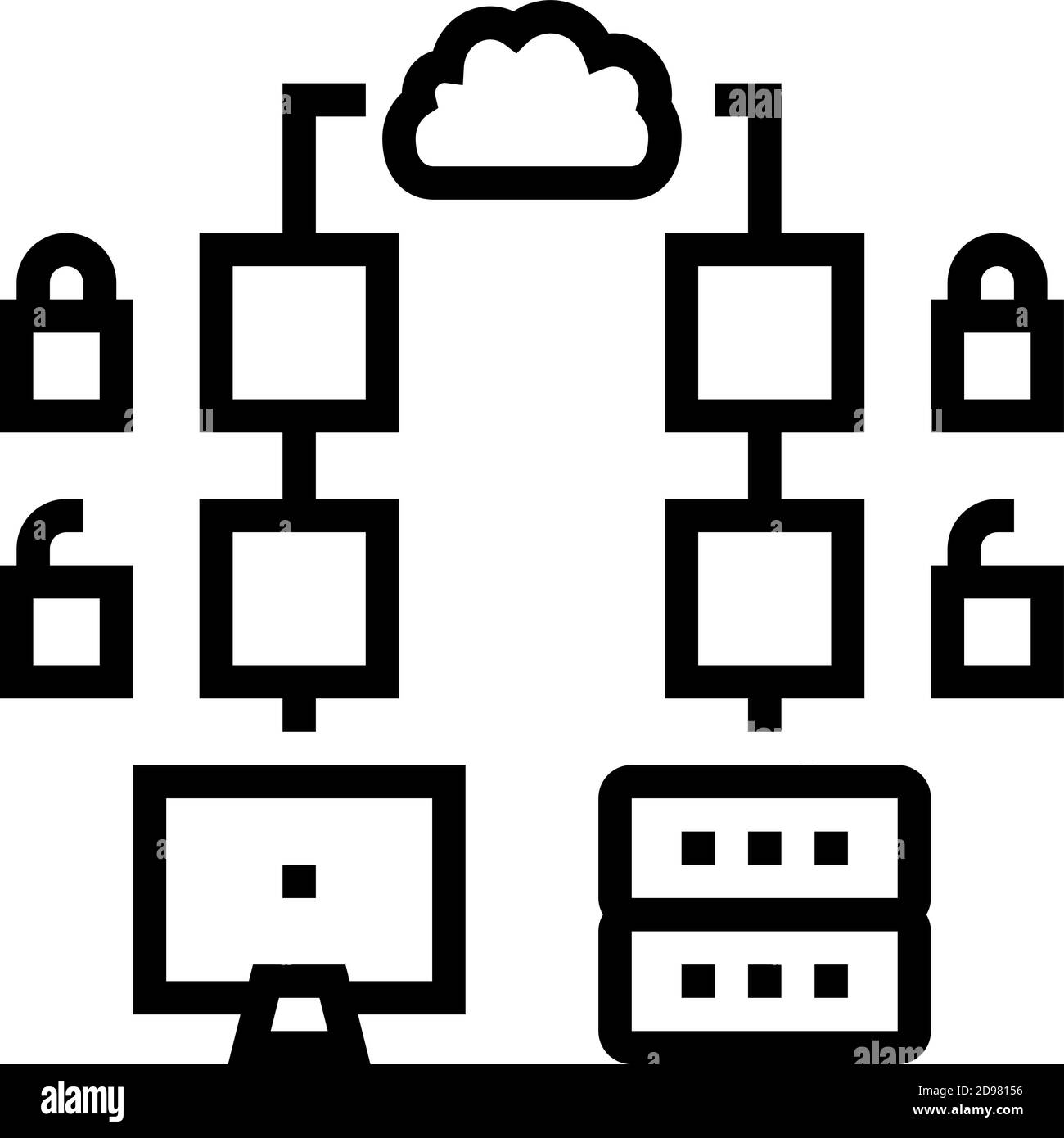 multi-stage encryption line icon vector illustration sign Stock Vector ...
