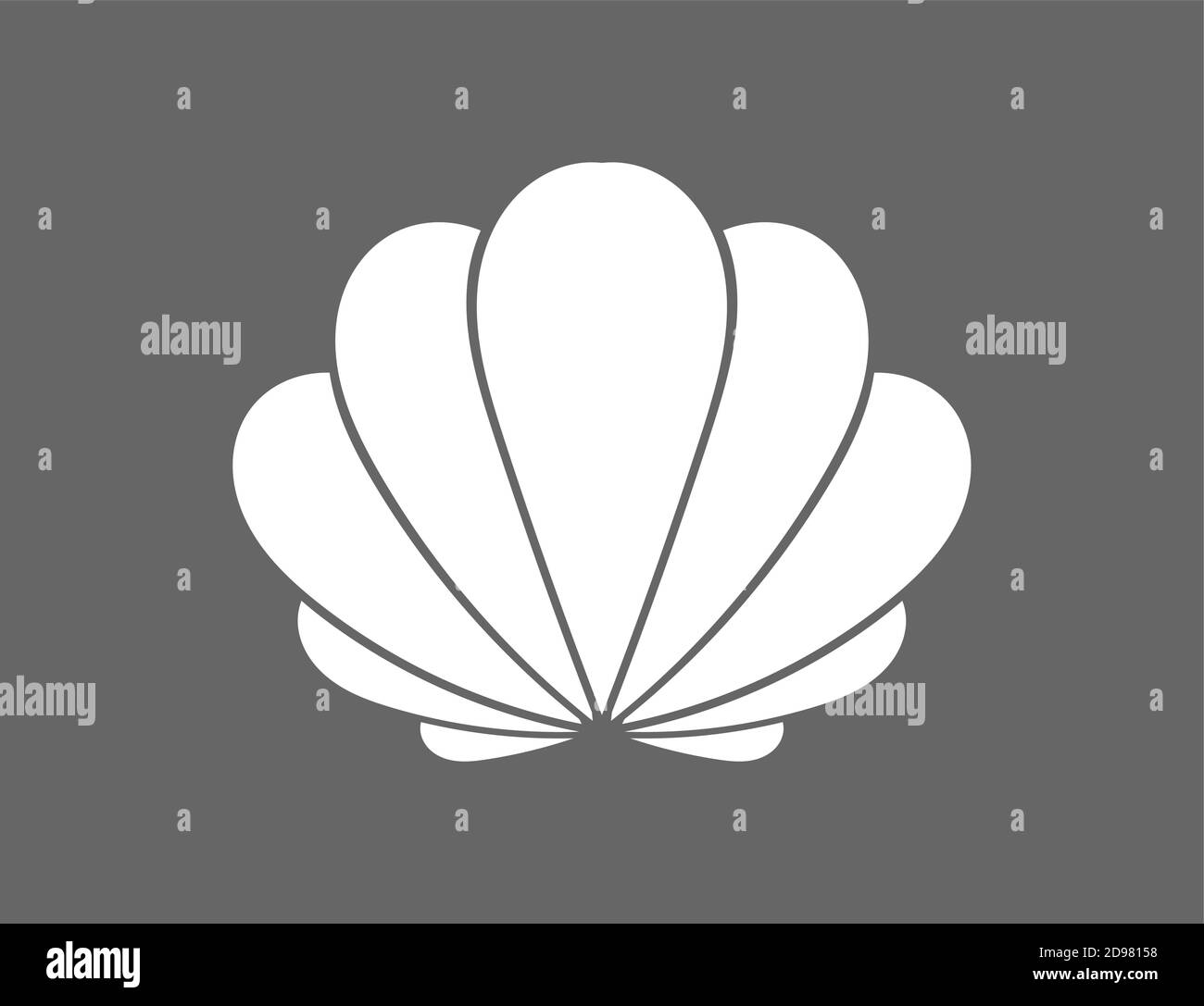White sea shell symbol. Vector illustration Stock Vector Image & Art ...