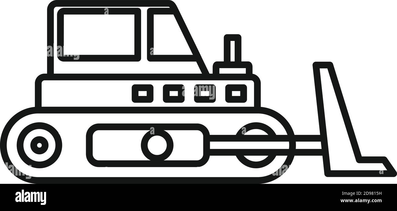 Caterpillar bulldozer icon, outline style Stock Vector Image & Art - Alamy
