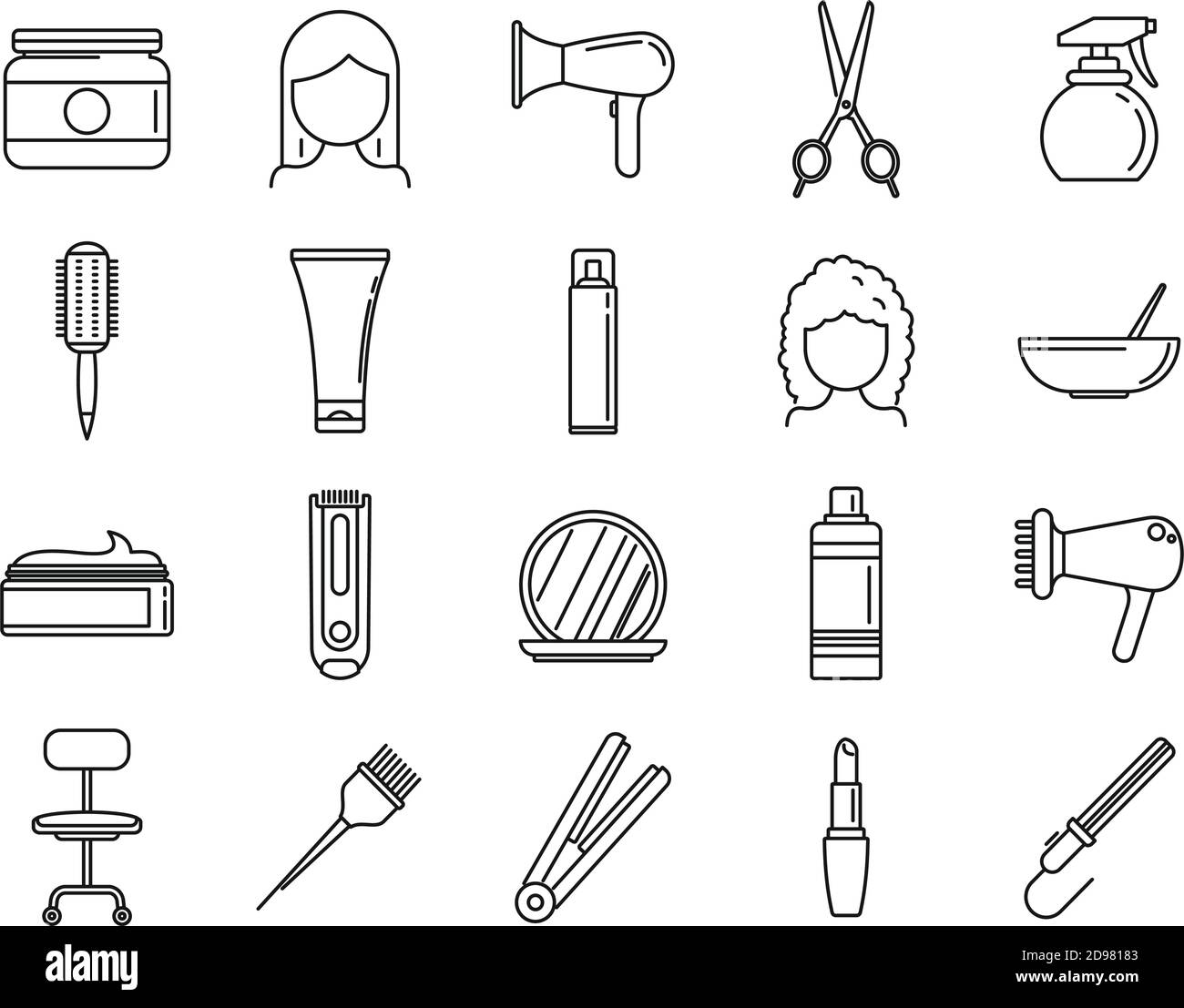 Hair stylist icons set, outline style Stock Vector Image & Art - Alamy