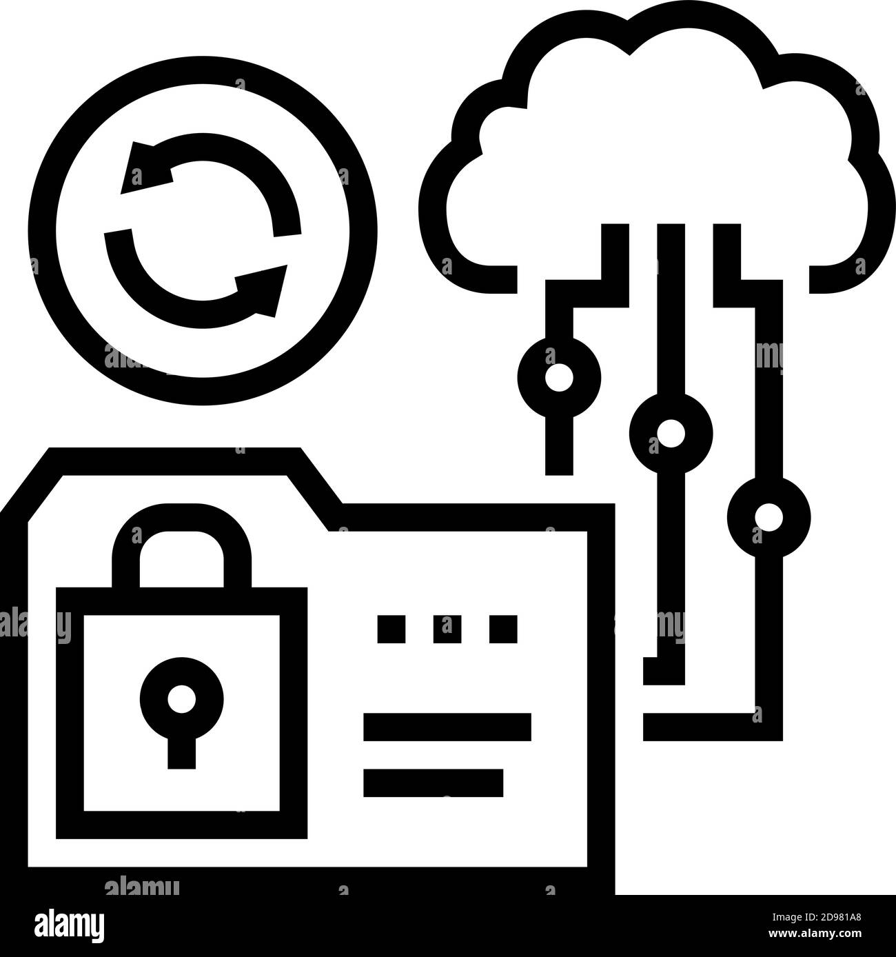 cloud storage line icon vector illustration sign Stock Vector Image ...