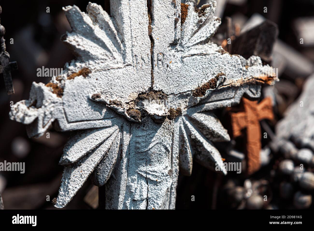Crucifixion of Christ and a large number of crosses at Hill of Crosses ...