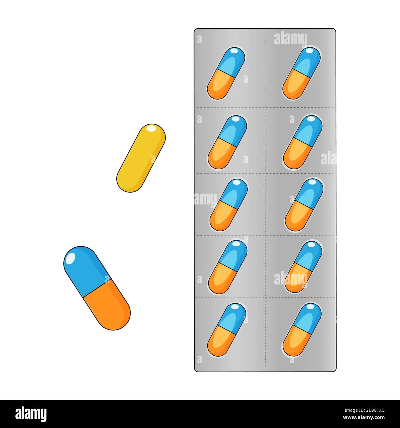 Pills, tablets in blisters, medical concept. Vector illustration Stock ...