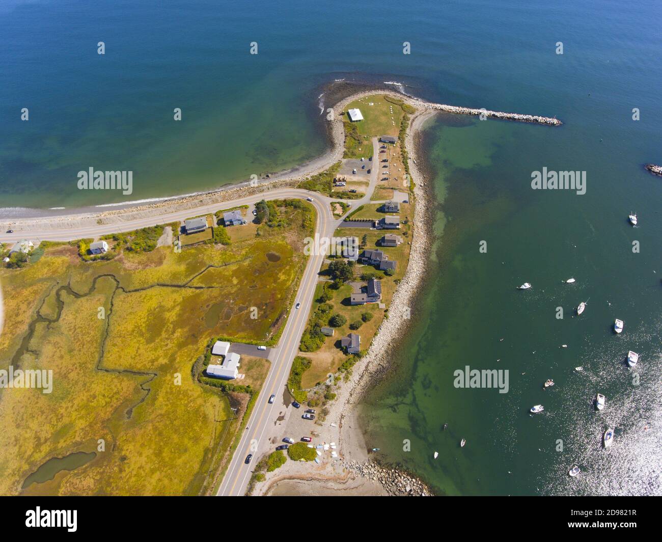 Rye Harbor aerial view in Rye Harbor State Park in town of Rye, New ...