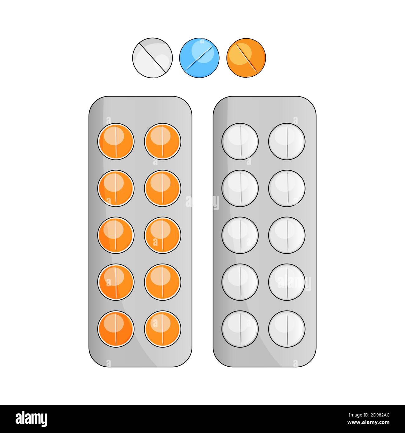 Pills, tablets in blisters, medical concept. Vector illustration Stock ...