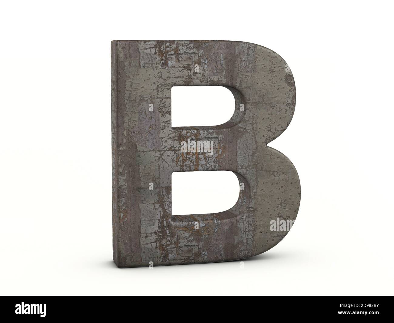 Rusty metal letter B on a white background. 3d illustration Stock Photo ...