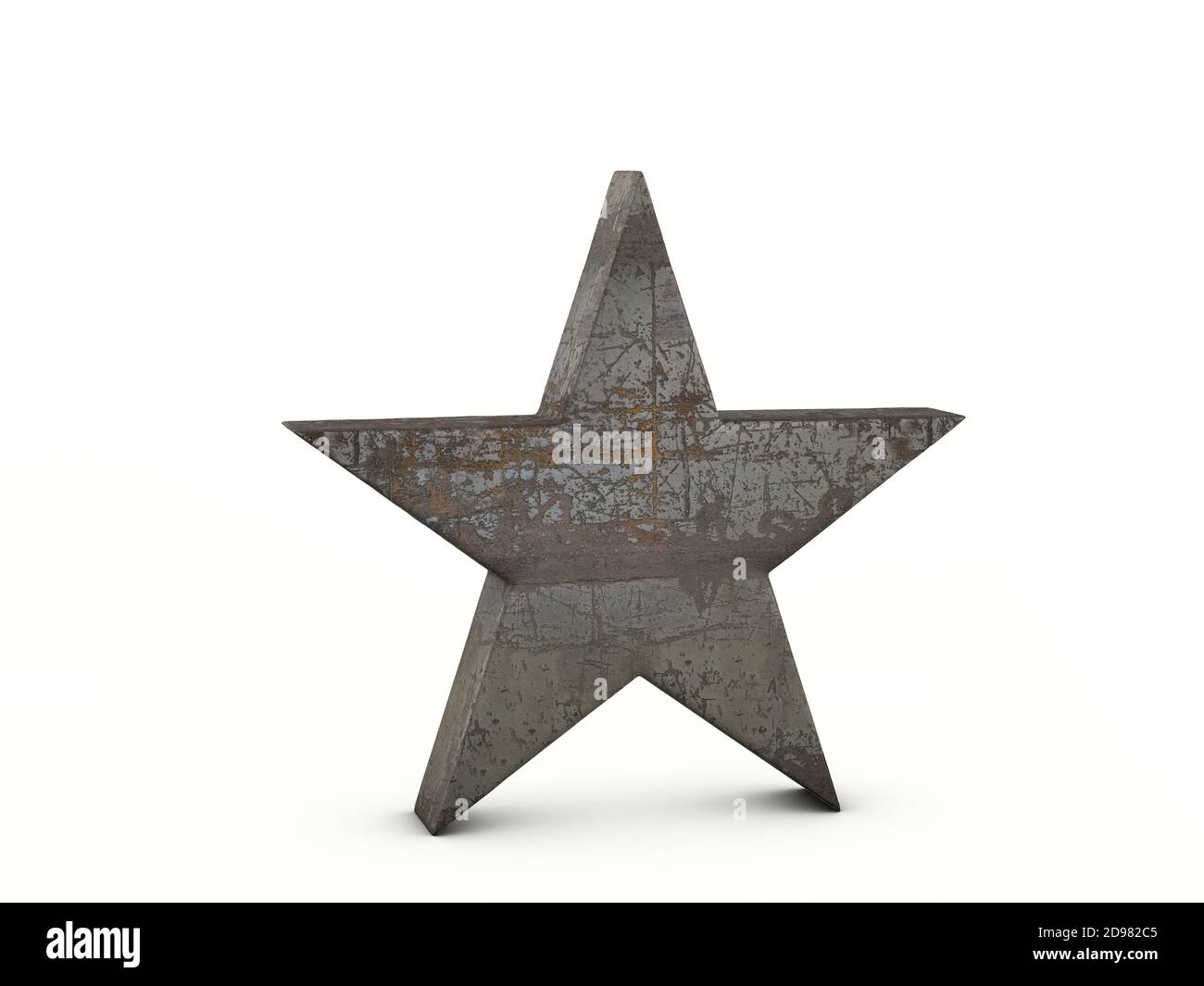 Rusty metal star symbol on a white background. 3d illustration Stock ...