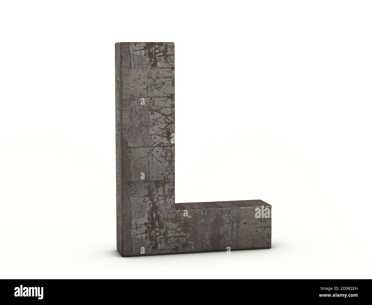 Rusty metal letter L on a white background. 3d illustration Stock Photo ...