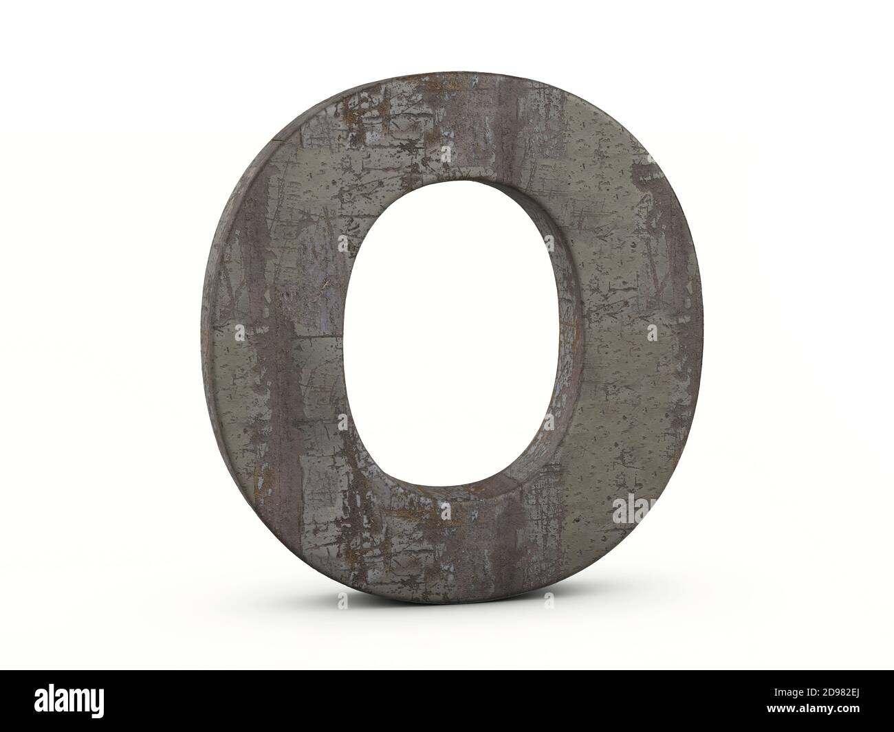 Rusty metal letter O on a white background. 3d illustration Stock Photo ...