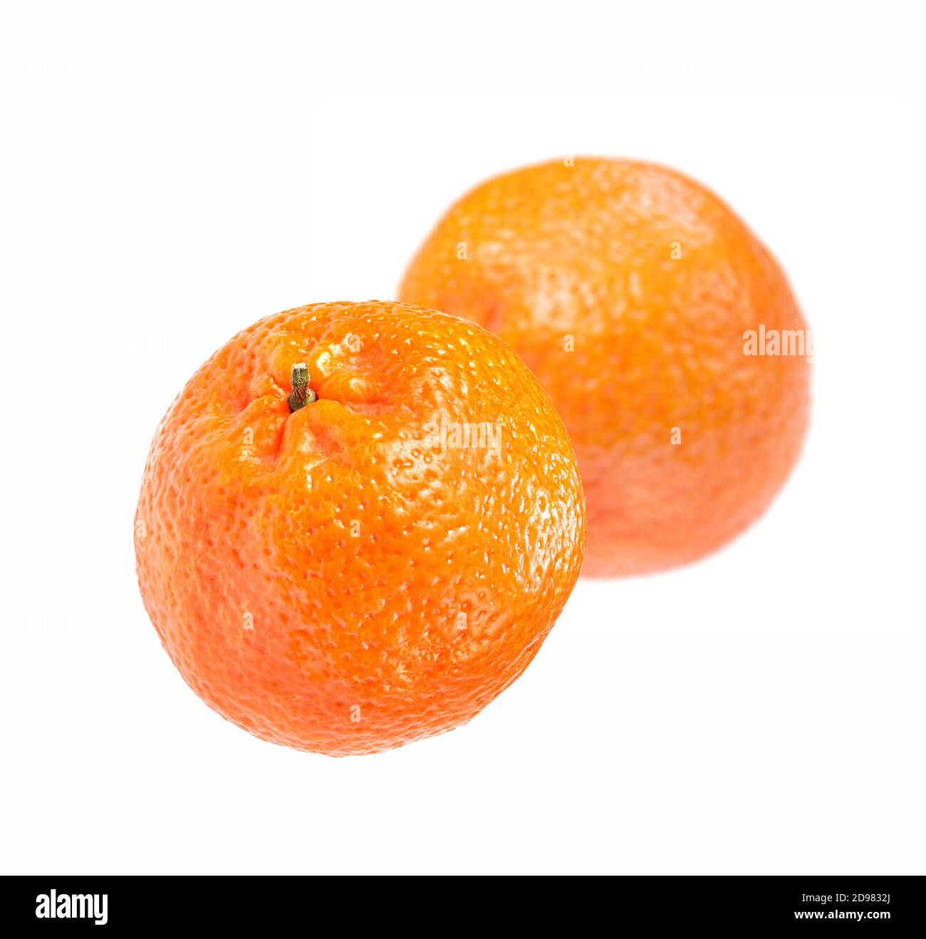 Two tangerine isolated on white Stock Photo - Alamy