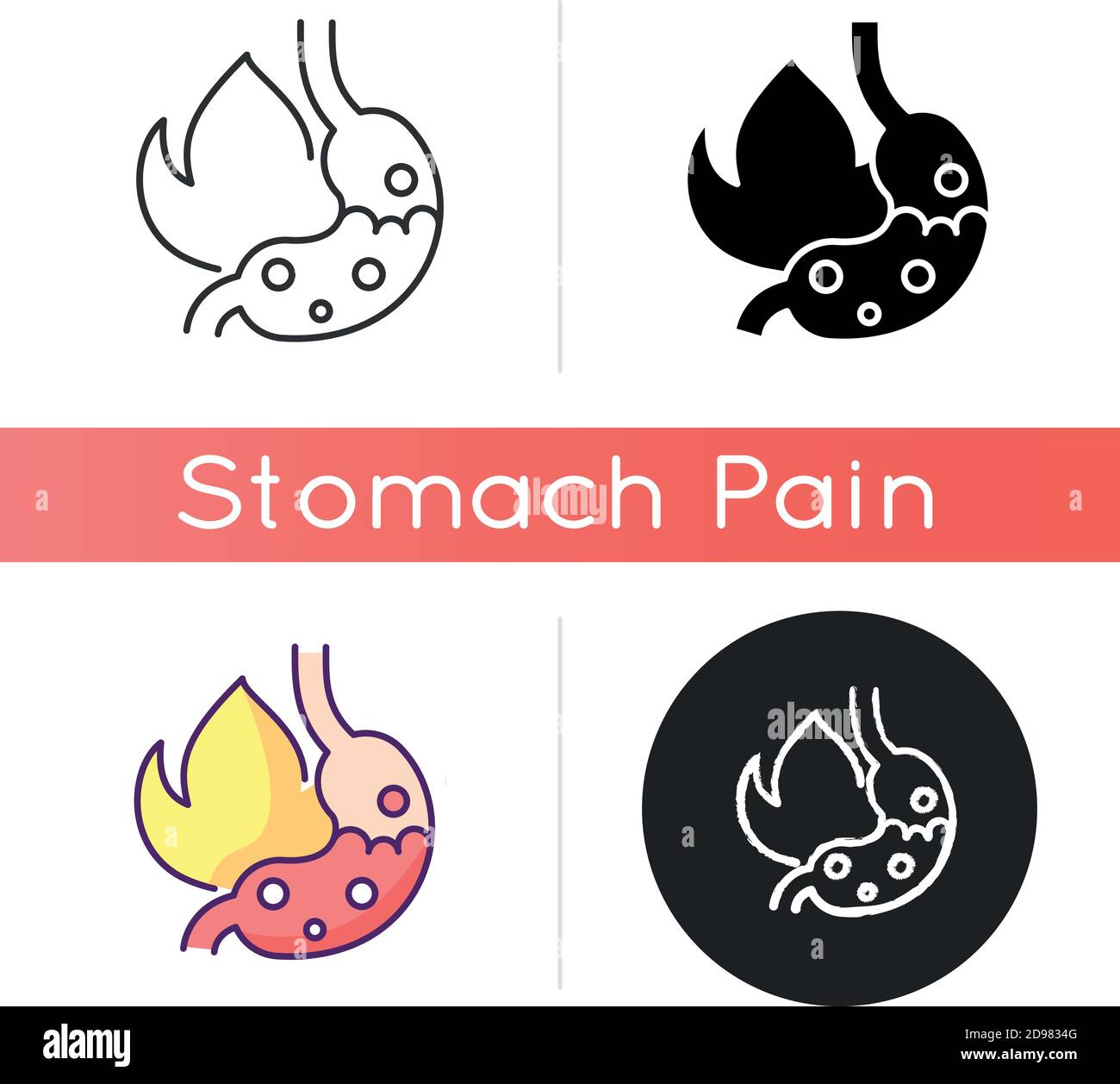 Stomach heartburn flat icon hi-res stock photography and images - Alamy