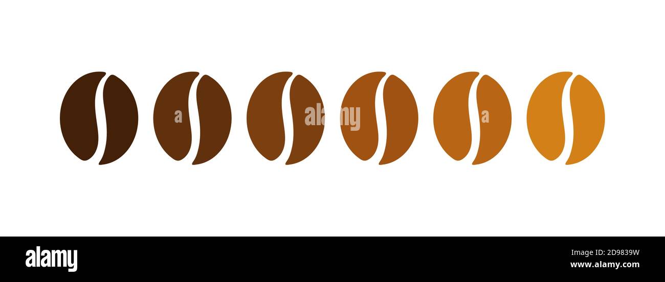 Coffee beans roast level collection. Vector illustration Stock Vector ...