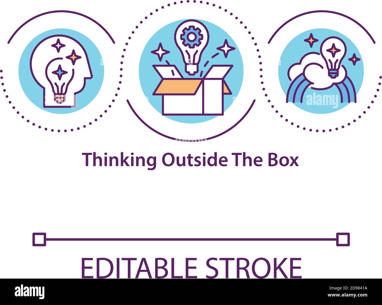 Thinking outside the box concept icon Stock Vector Image & Art - Alamy