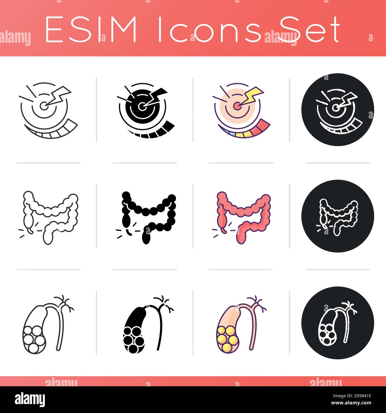 Abdominal pain icons set Stock Vector Image & Art - Alamy