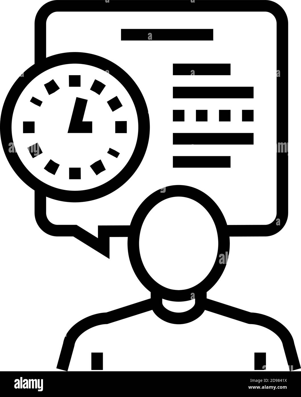 human talk about task time scheduling line icon vector illustration ...
