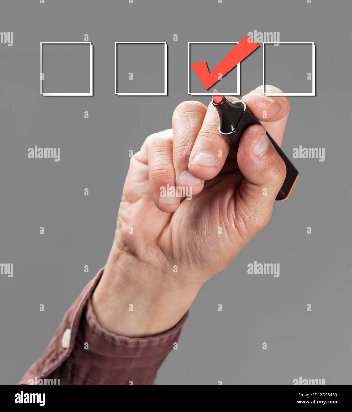 Hand marker check boxes hi-res stock photography and images - Alamy