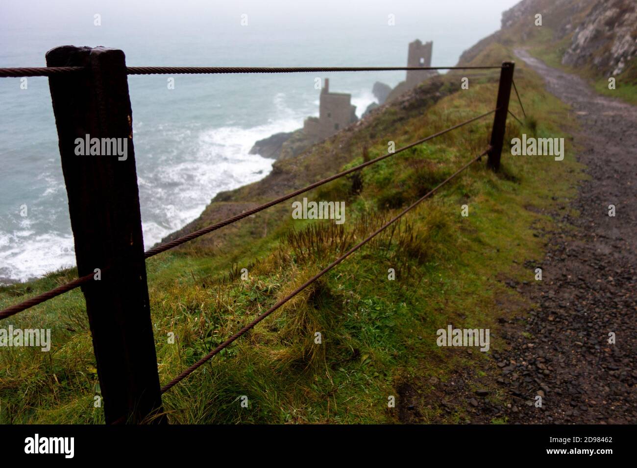 Crowns Engine Houses,Botallack mine in the mist Stock Photo - Alamy