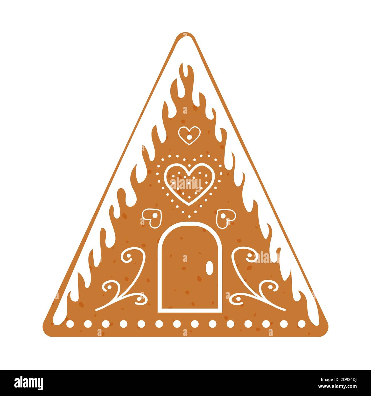 Glazed gingerbread house, traditional Christmas confectionery. Vector ...