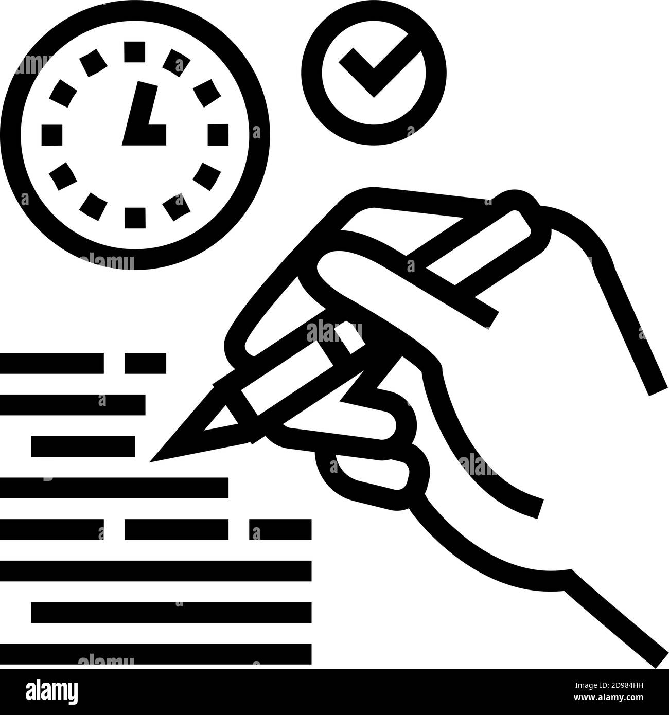 report writing line icon vector illustration sign Stock Vector Image ...