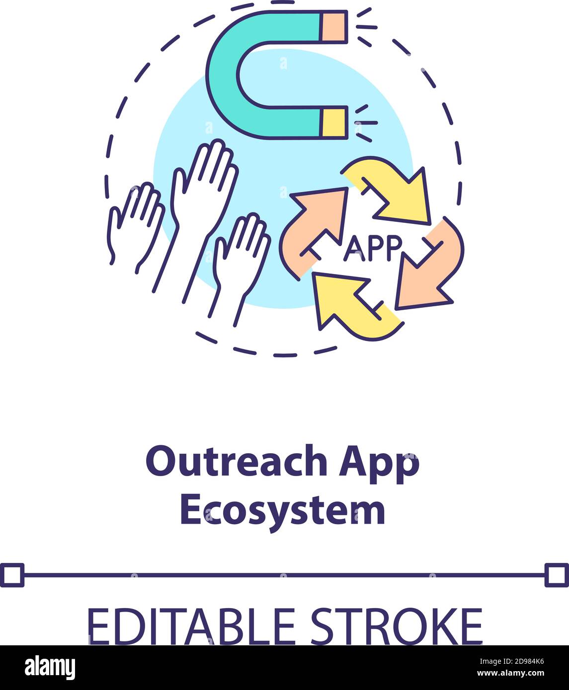 Outreach app ecosystem concept icon Stock Vector Image & Art - Alamy